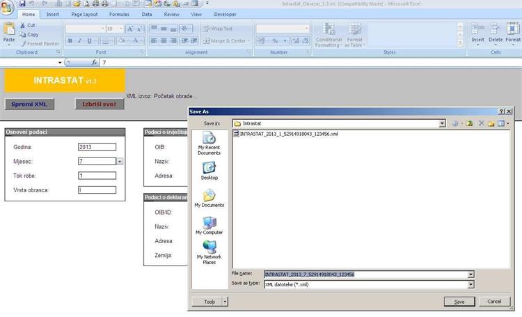 Državni zavod za statistiku - Intrastat excel obrazac- uputa za korištenje